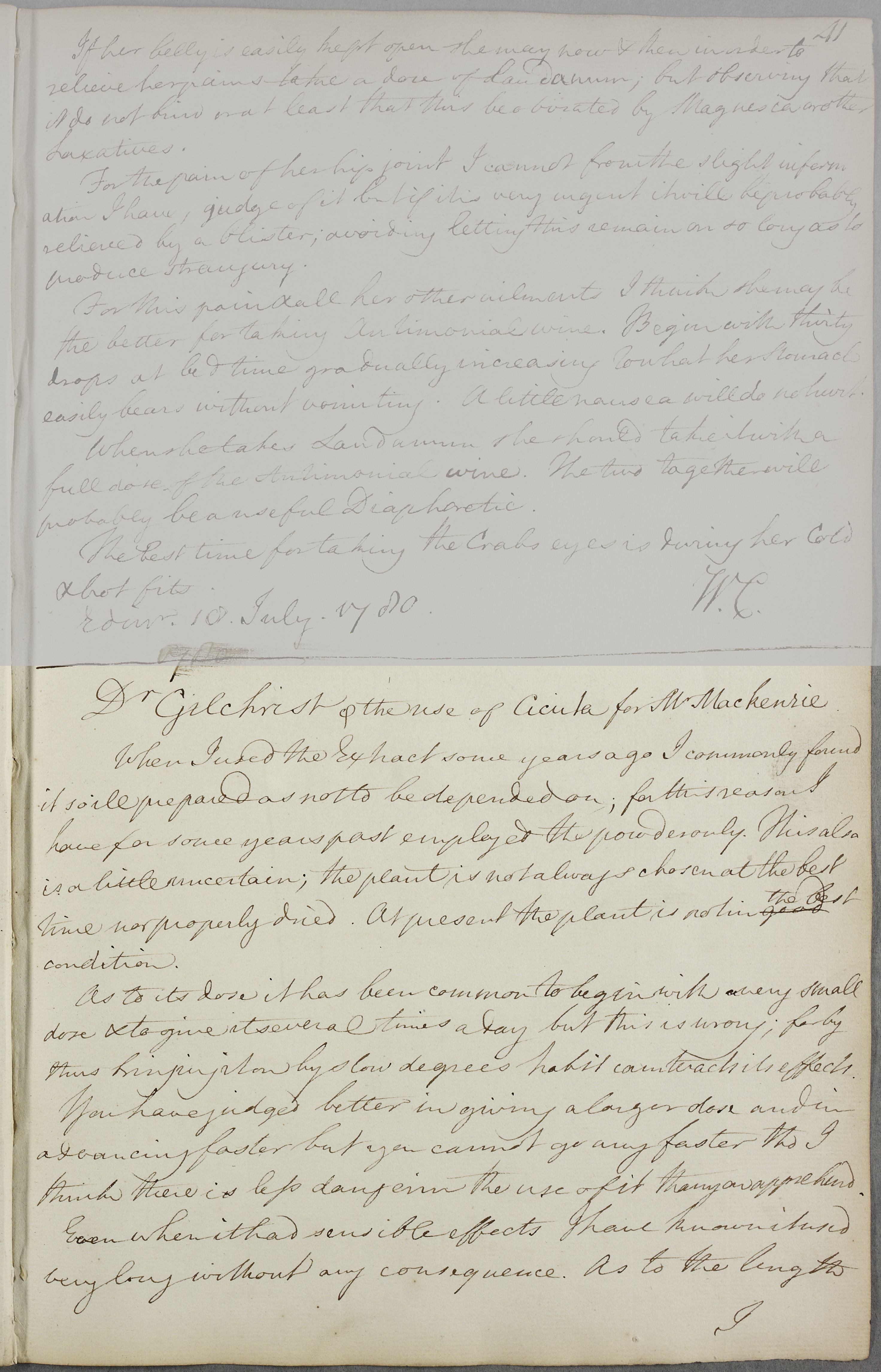 The Cullen Project | [ID:991] From: Dr William Cullen (Professor Cullen ...