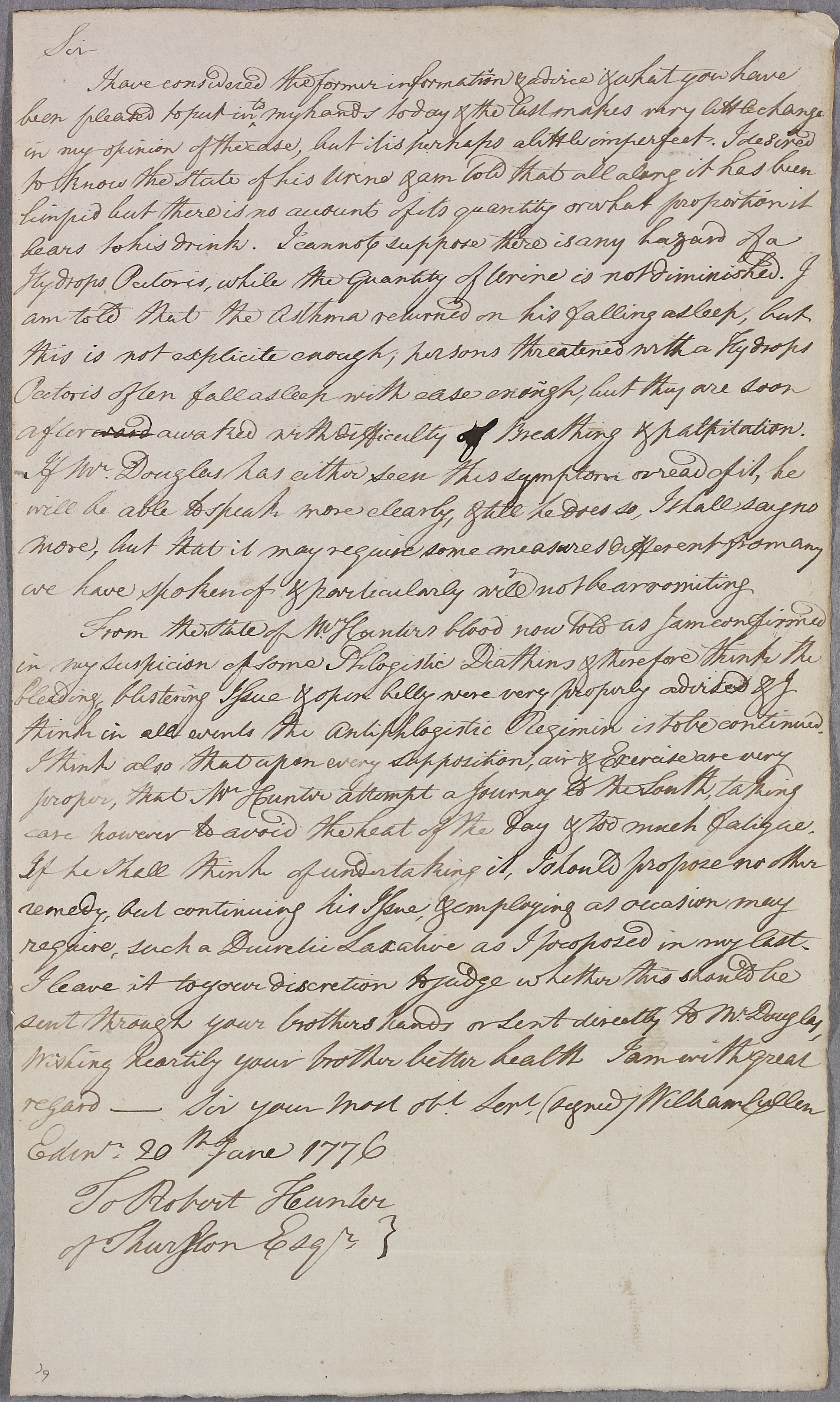 The Cullen Project | [ID:1294] From: Dr William Cullen (Professor ...