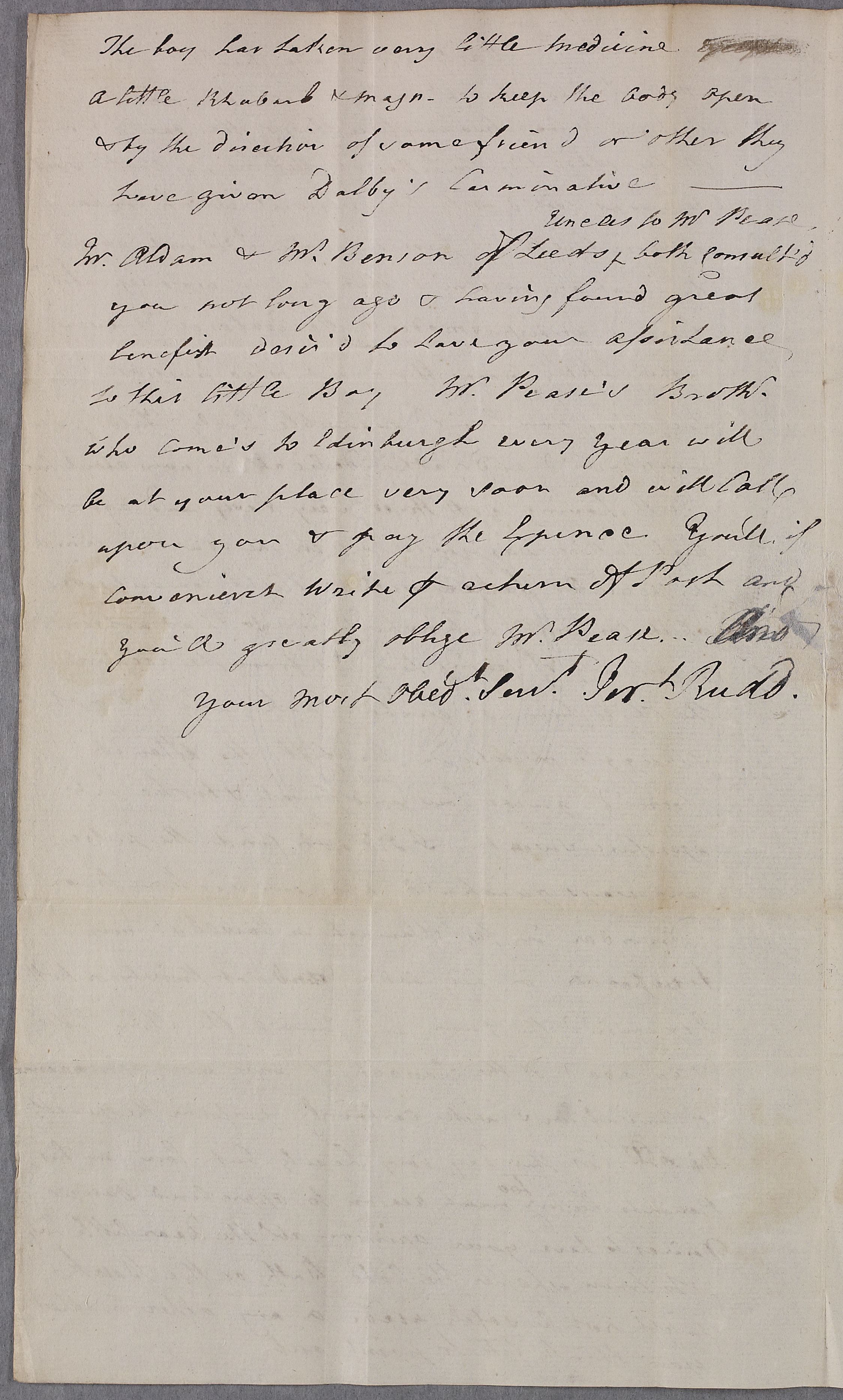 The Cullen Project | [ID:1309] From: Mr J Rudd / To: Dr William Cullen ...