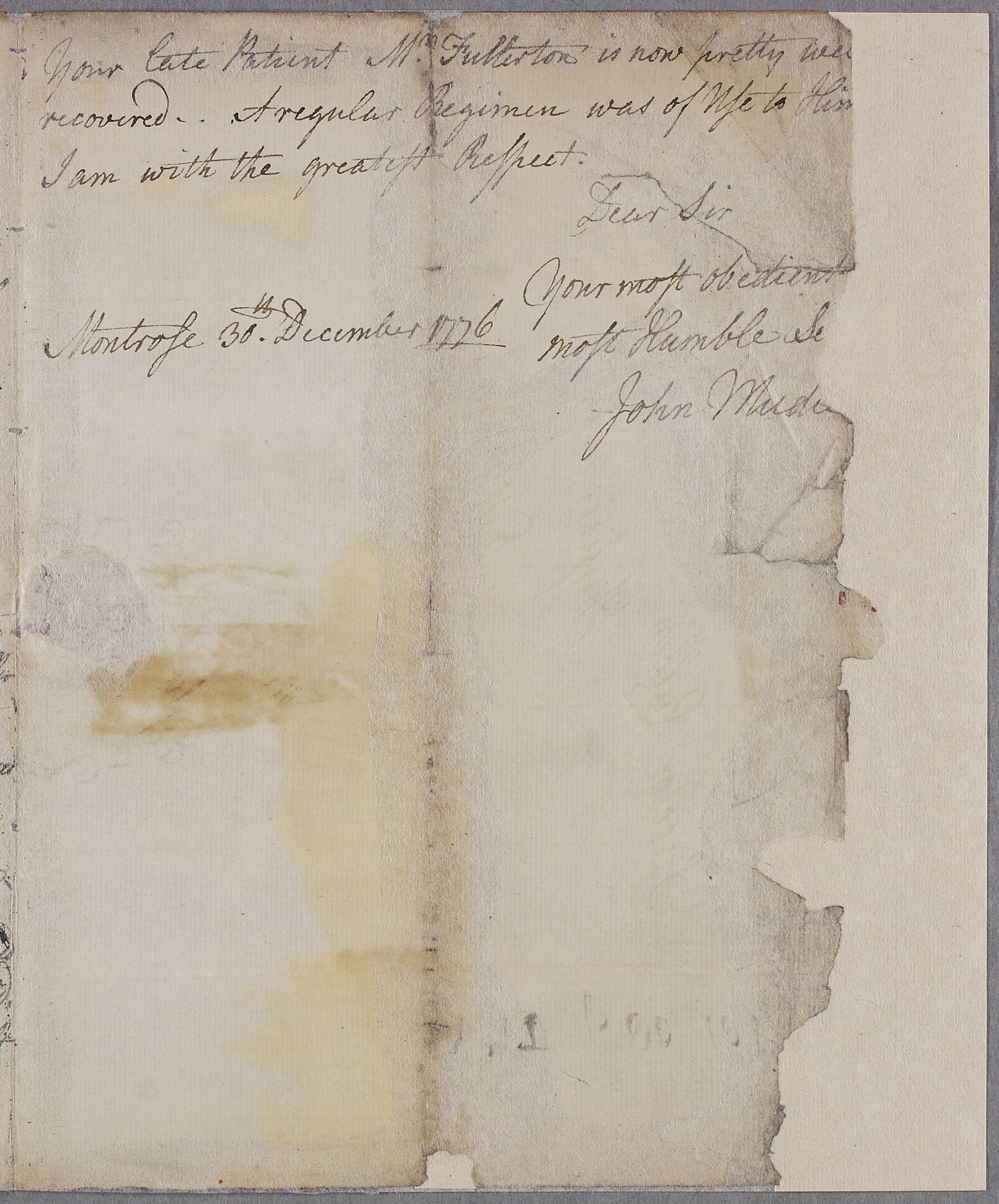 The Cullen Project | [ID:1329] From: Dr John Mudie (Moodie) / To: Dr ...
