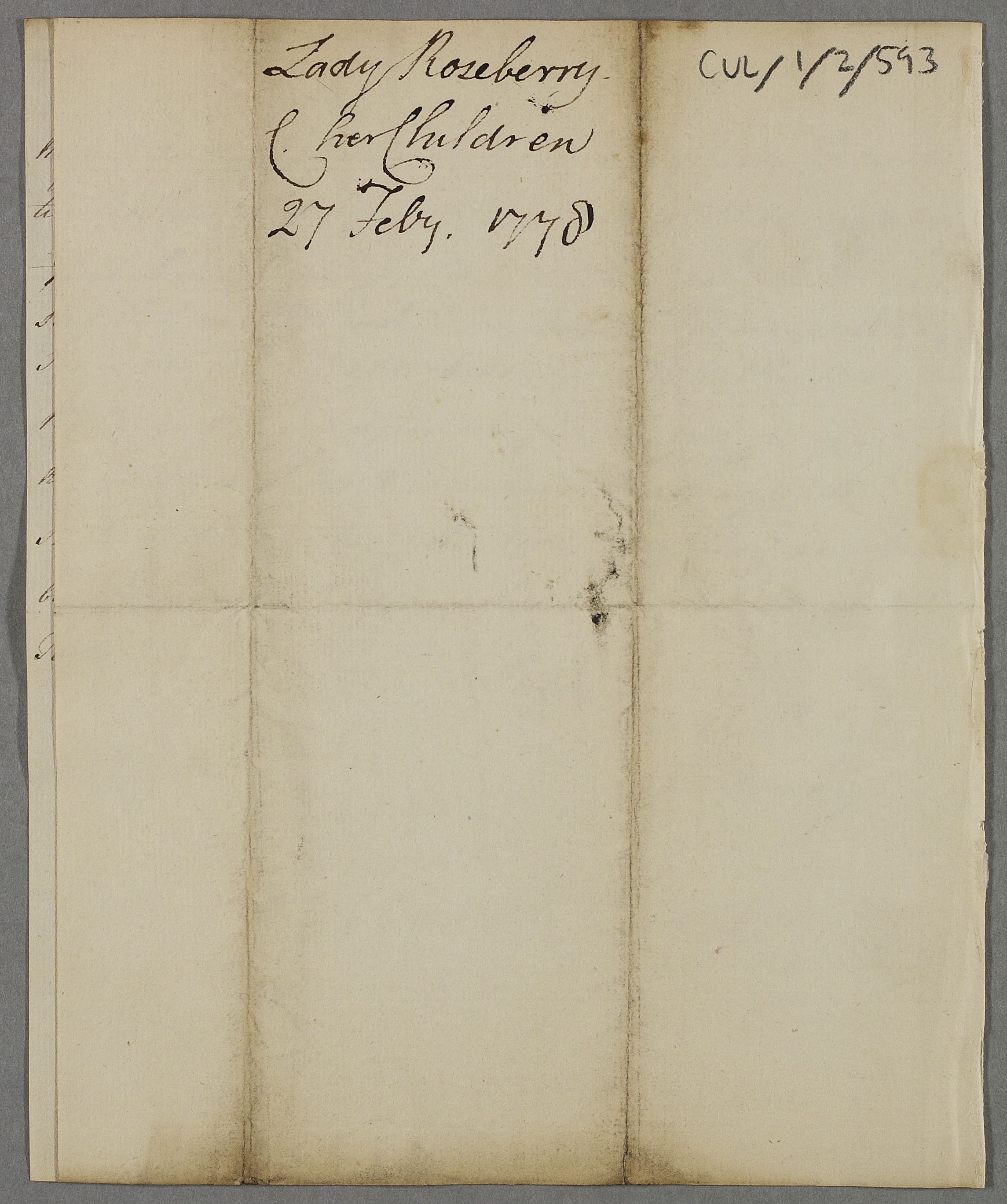 The Cullen Project | [ID:1499] From: Lady Mary Primrose (Vincent) (Lady ...