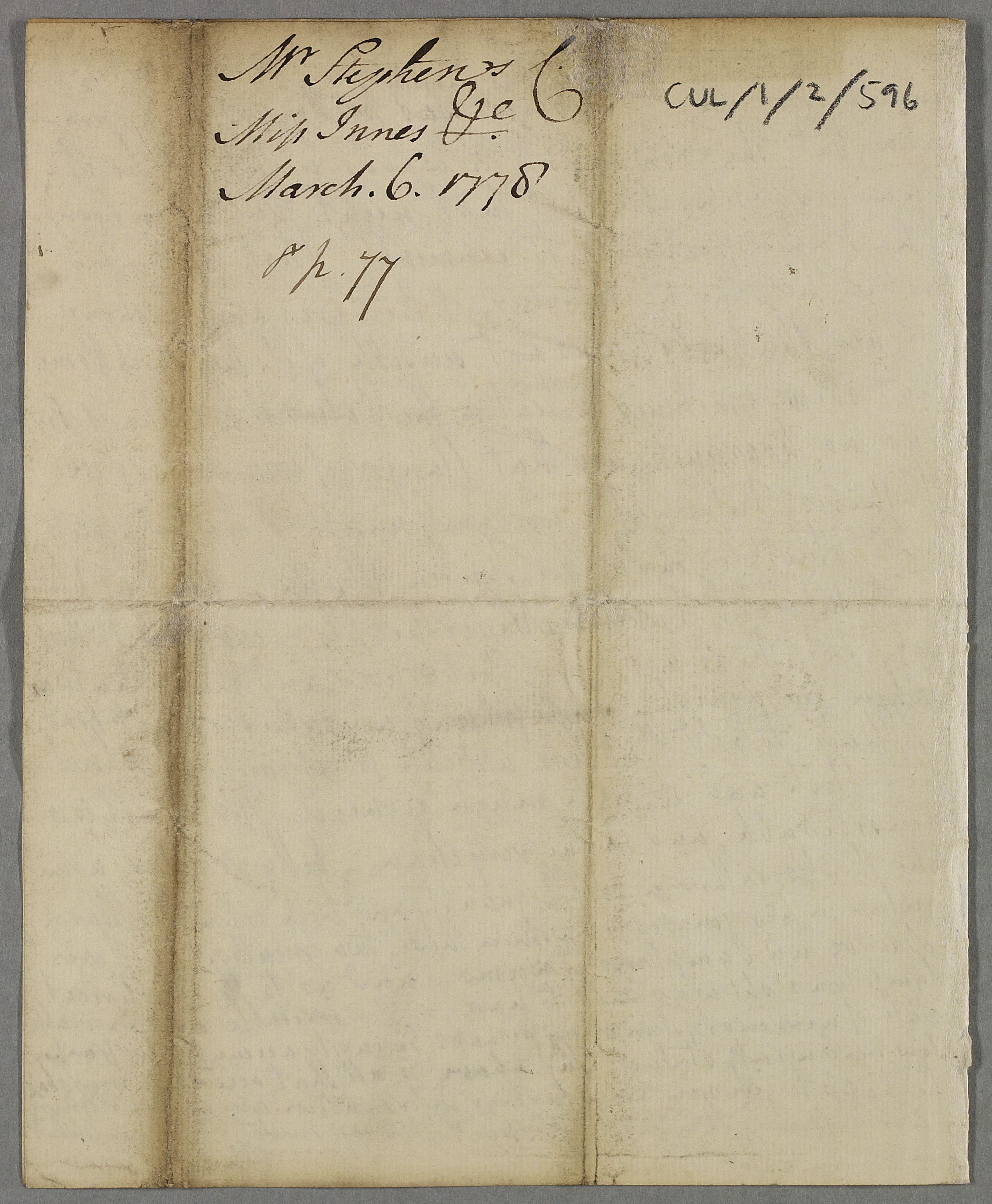 The Cullen Project | [ID:1502] From: Dr Thomas Stephen / To: Dr William ...