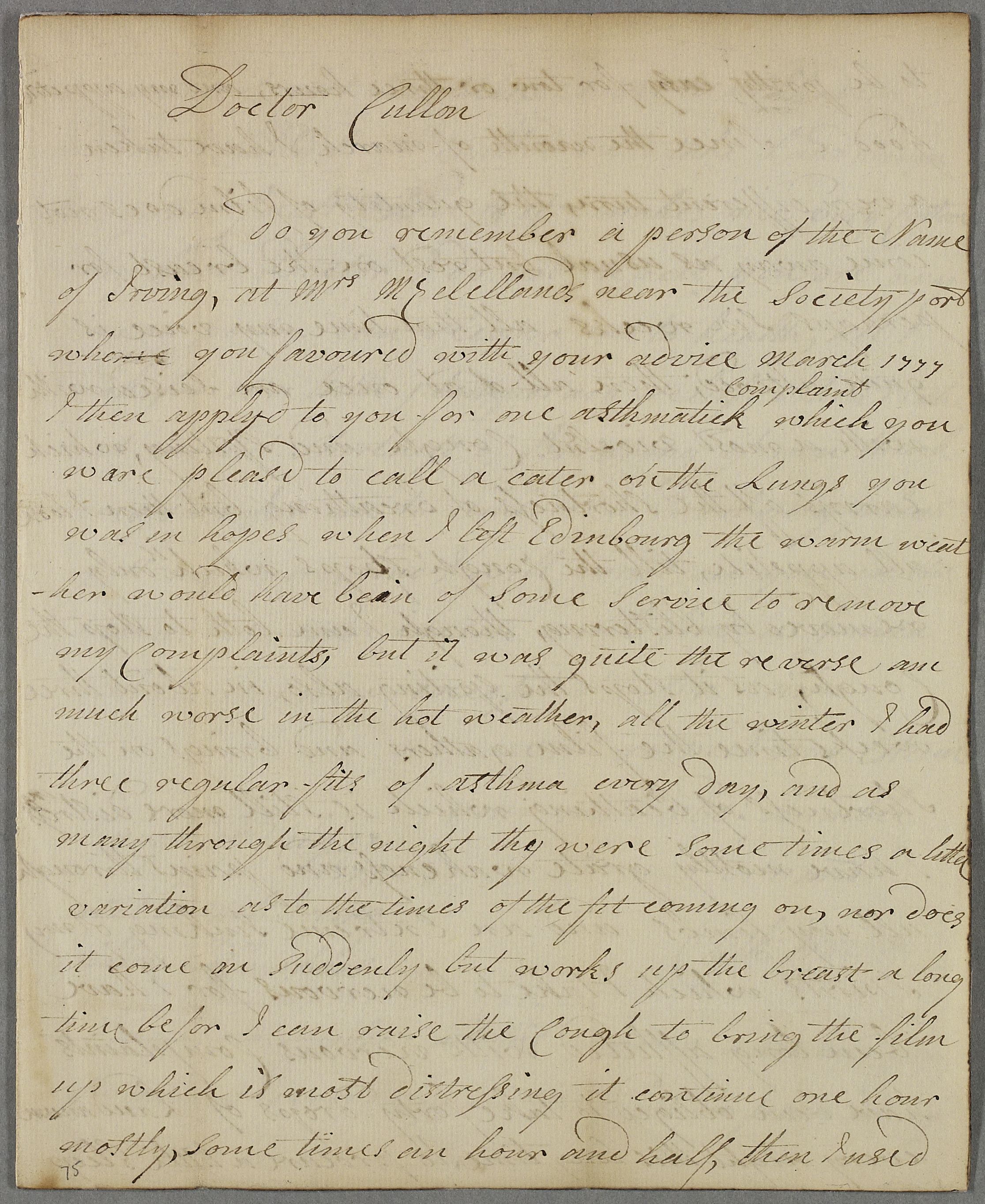The Cullen Project | [ID:1535] From: Miss Catherine Irving (of Gribton ...