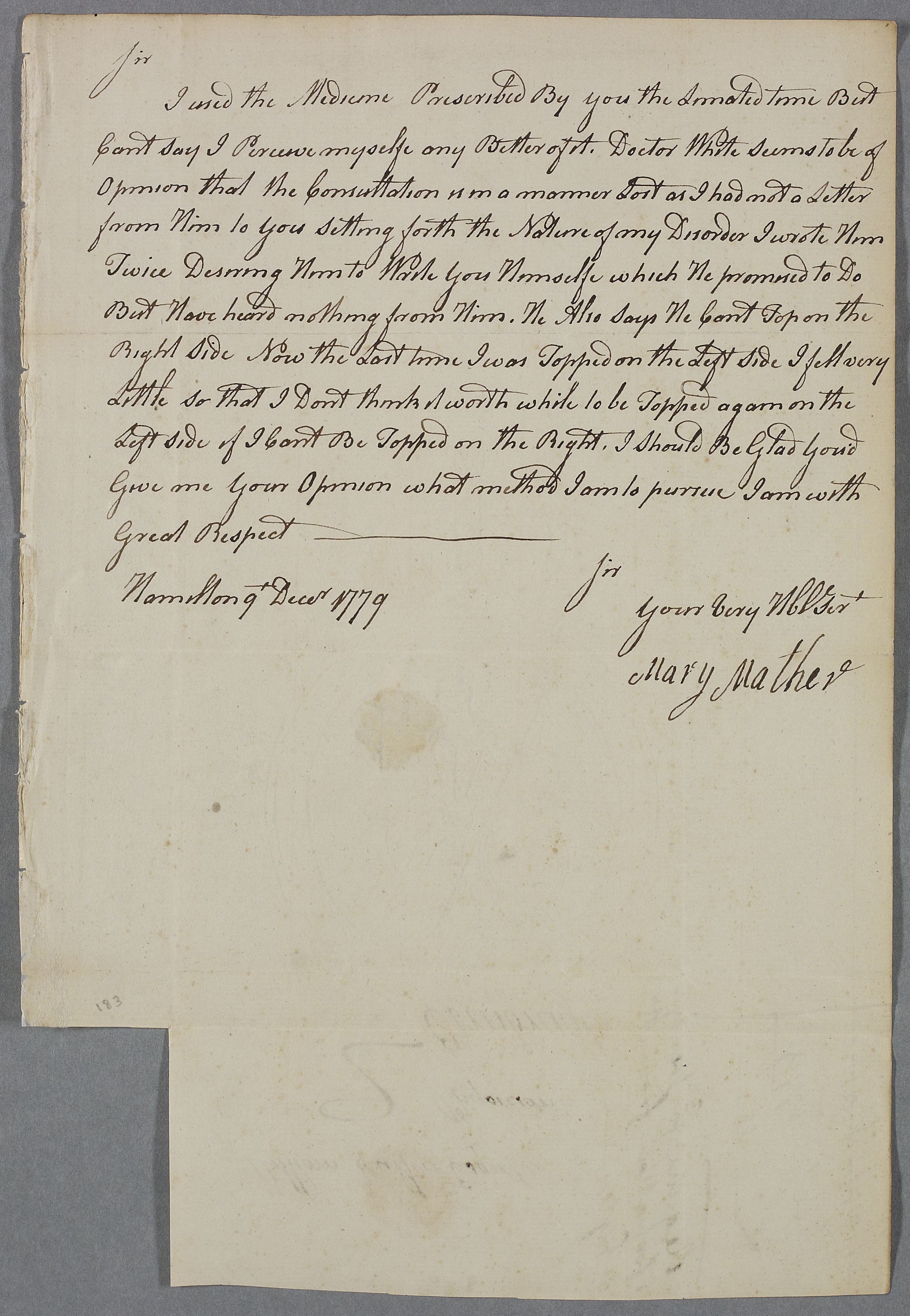 The Cullen Project | [ID:1767] From: Mrs Mary Mather / To: Dr William ...