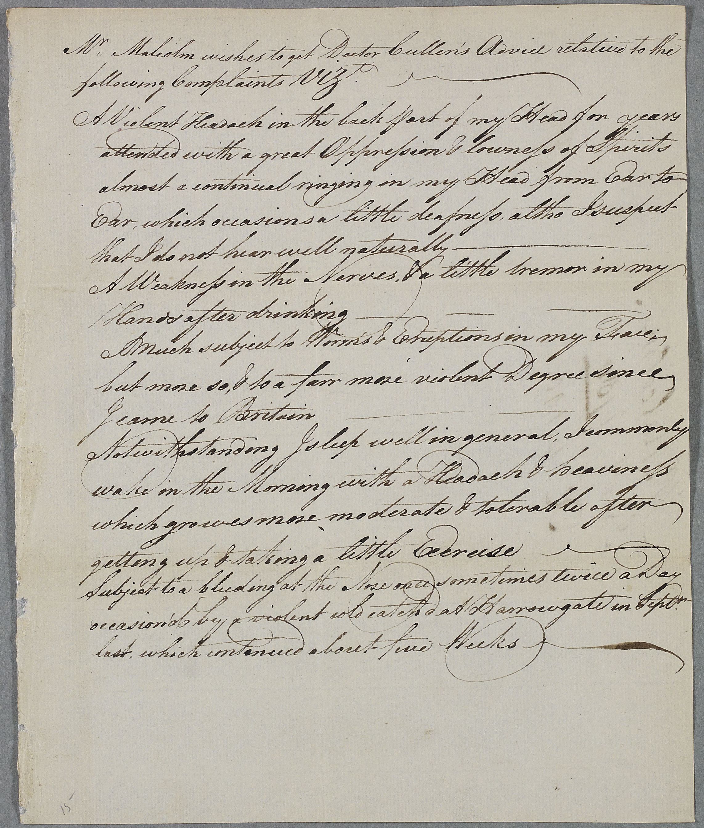 The Cullen Project | [ID:1811] From: Mr Malcolm / To: Dr William Cullen ...