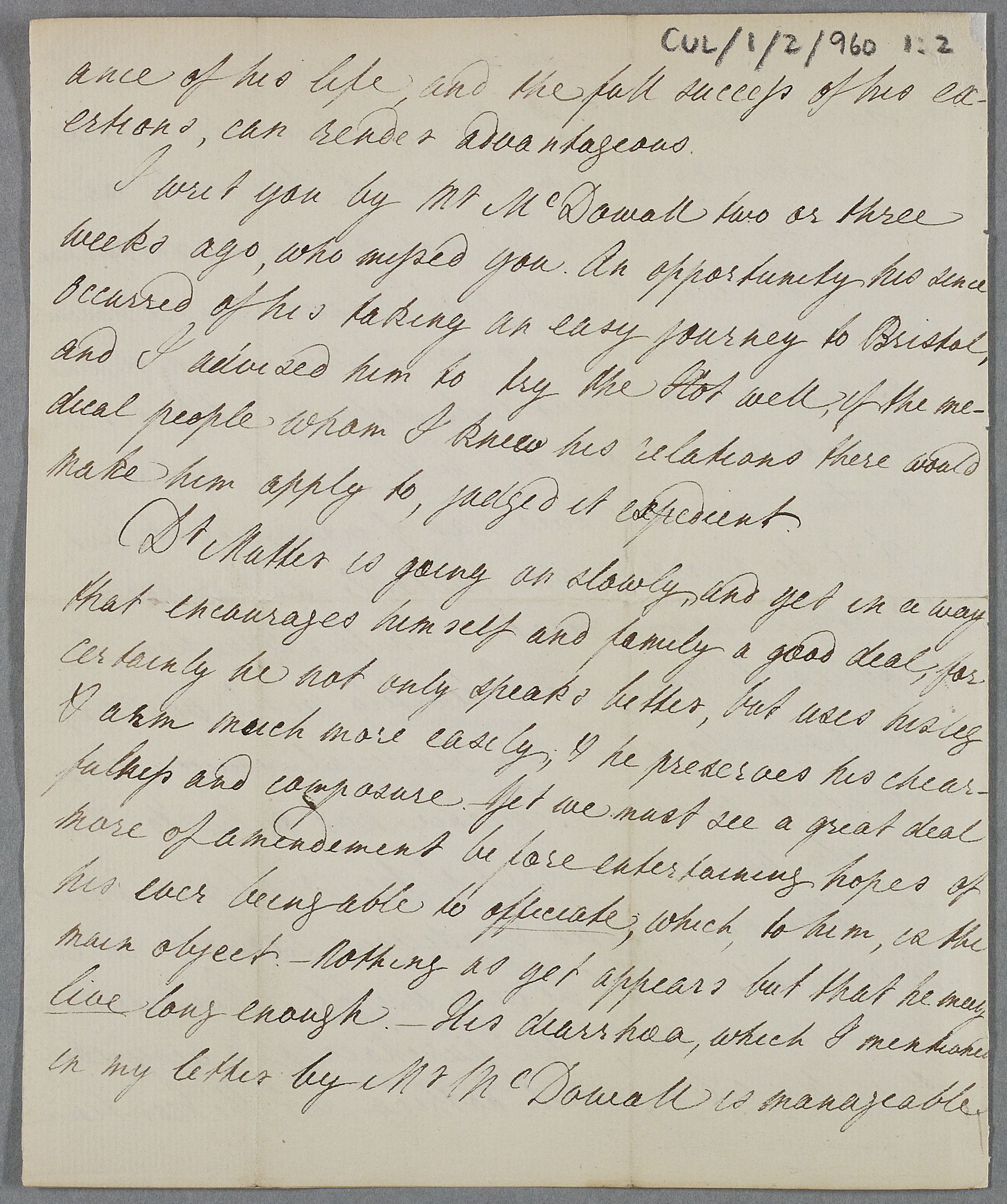 The Cullen Project | [ID:1881] From: Dr John Gilchrist (of Speddoch ...