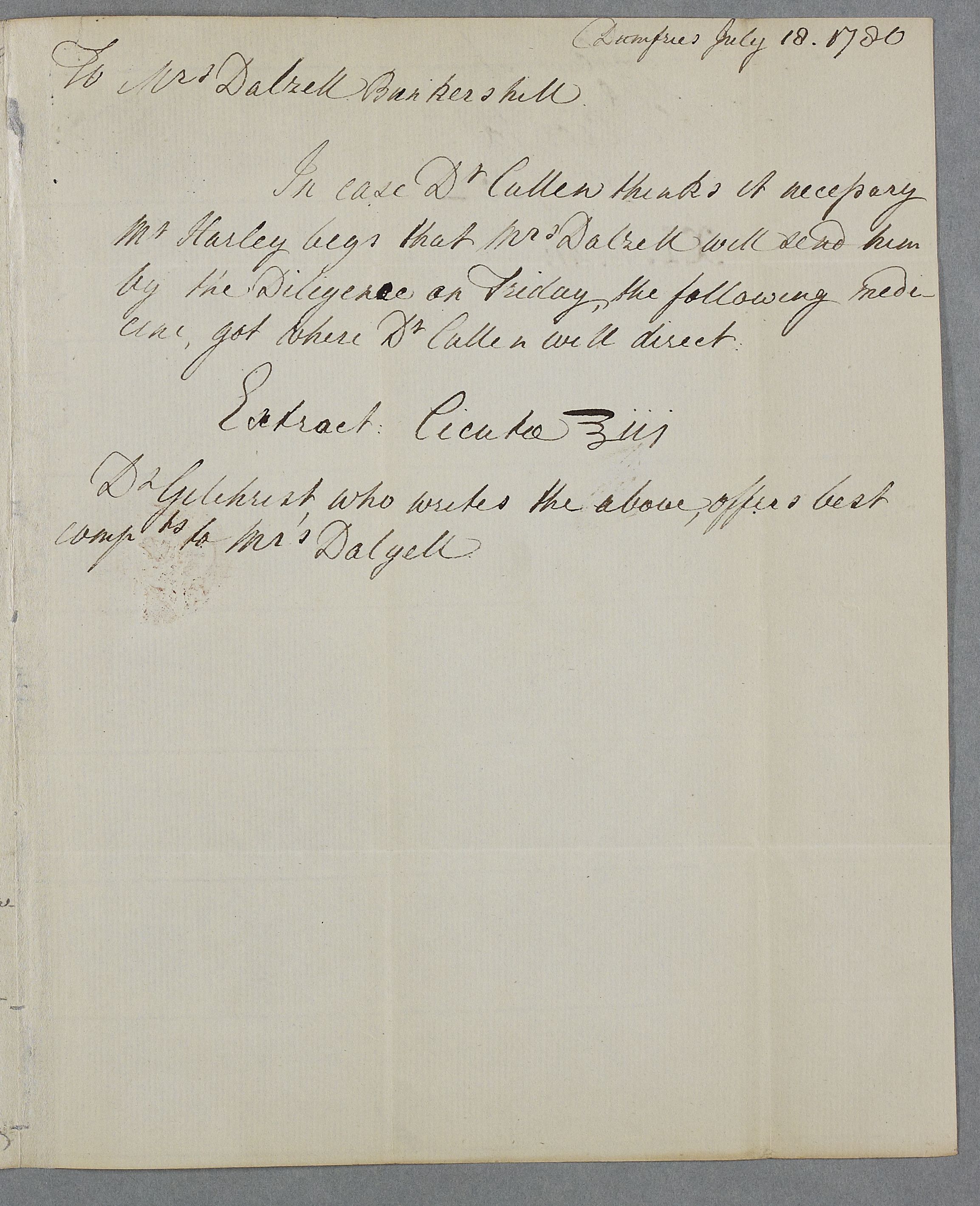 The Cullen Project | [ID:1884] From: Dr John Gilchrist (of Speddoch ...