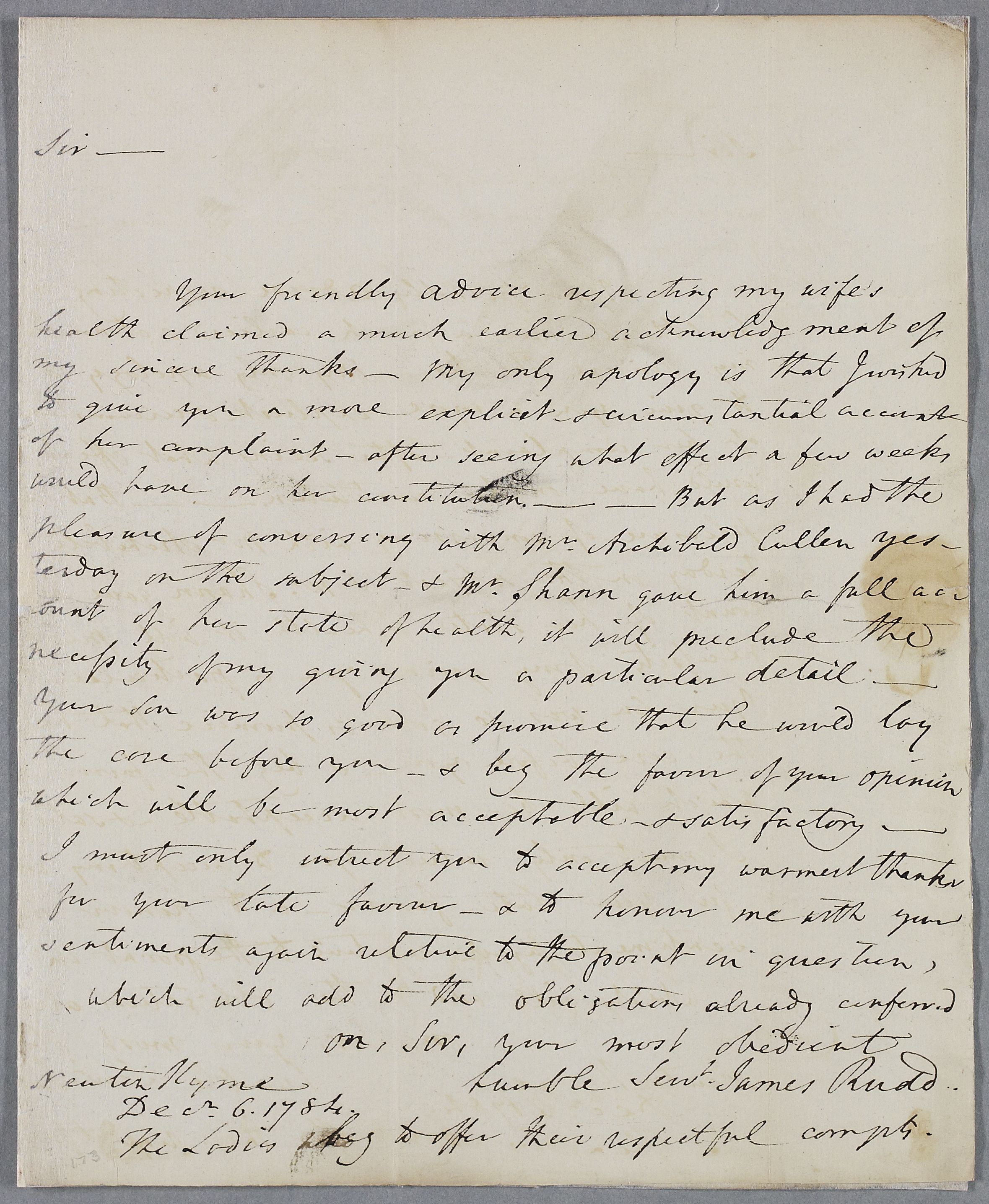 The Cullen Project | [ID:2548] From: Reverend James Rudd / To: Dr ...