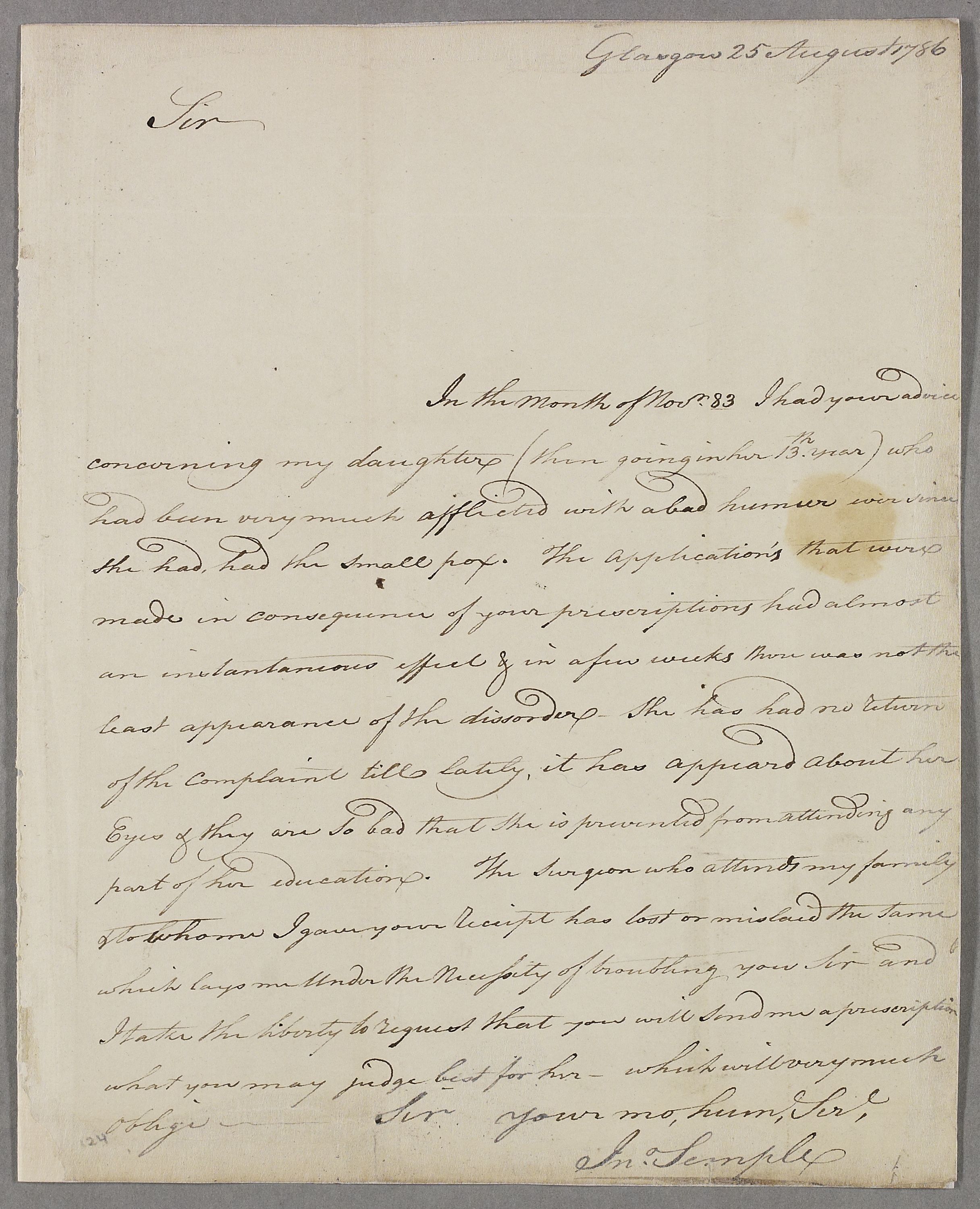 The Cullen Project | [ID:2865] From: Mr John Semple / To: Dr William ...