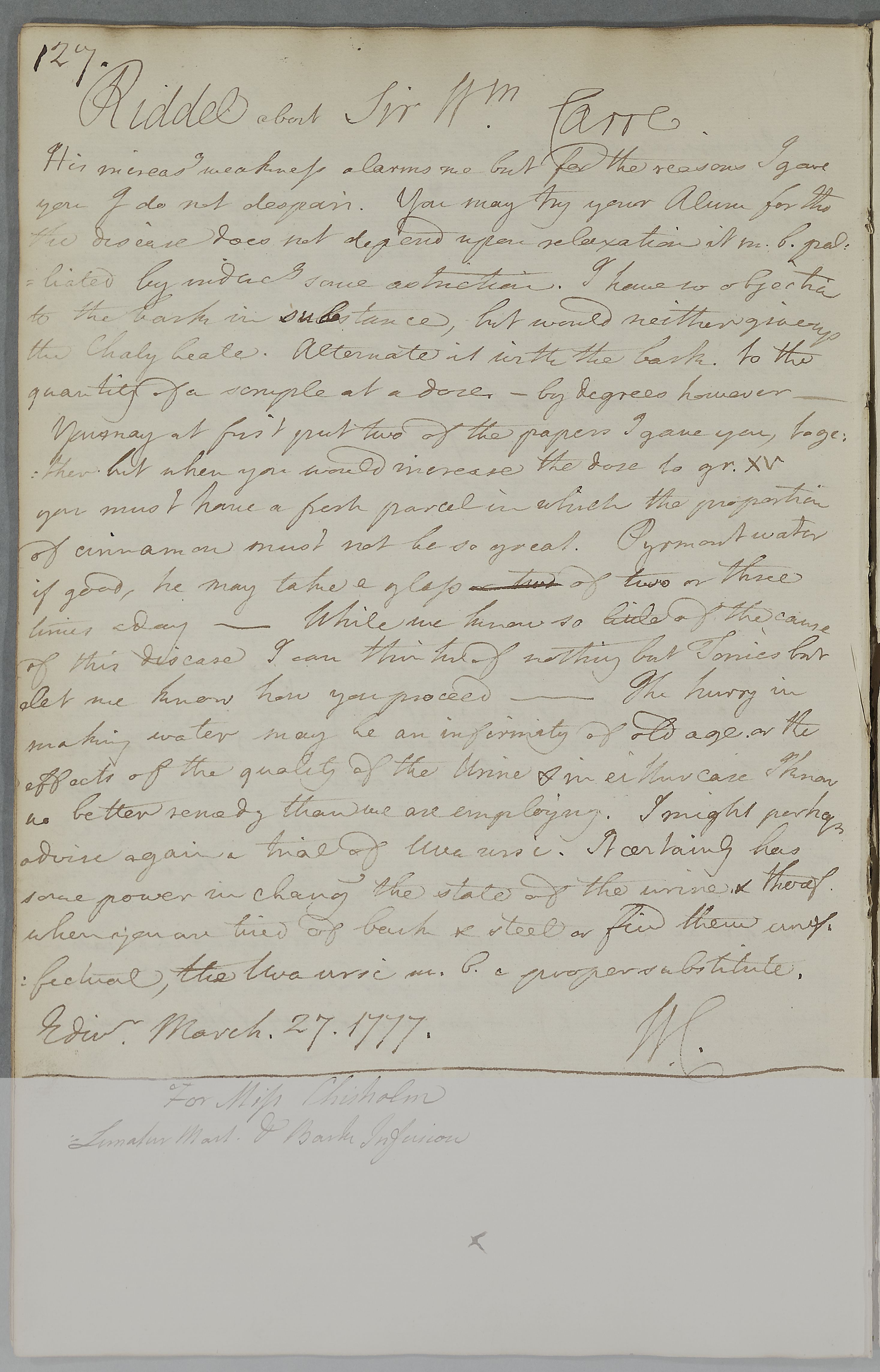 The Cullen Project | [ID:4023] From: Dr William Cullen (Professor ...