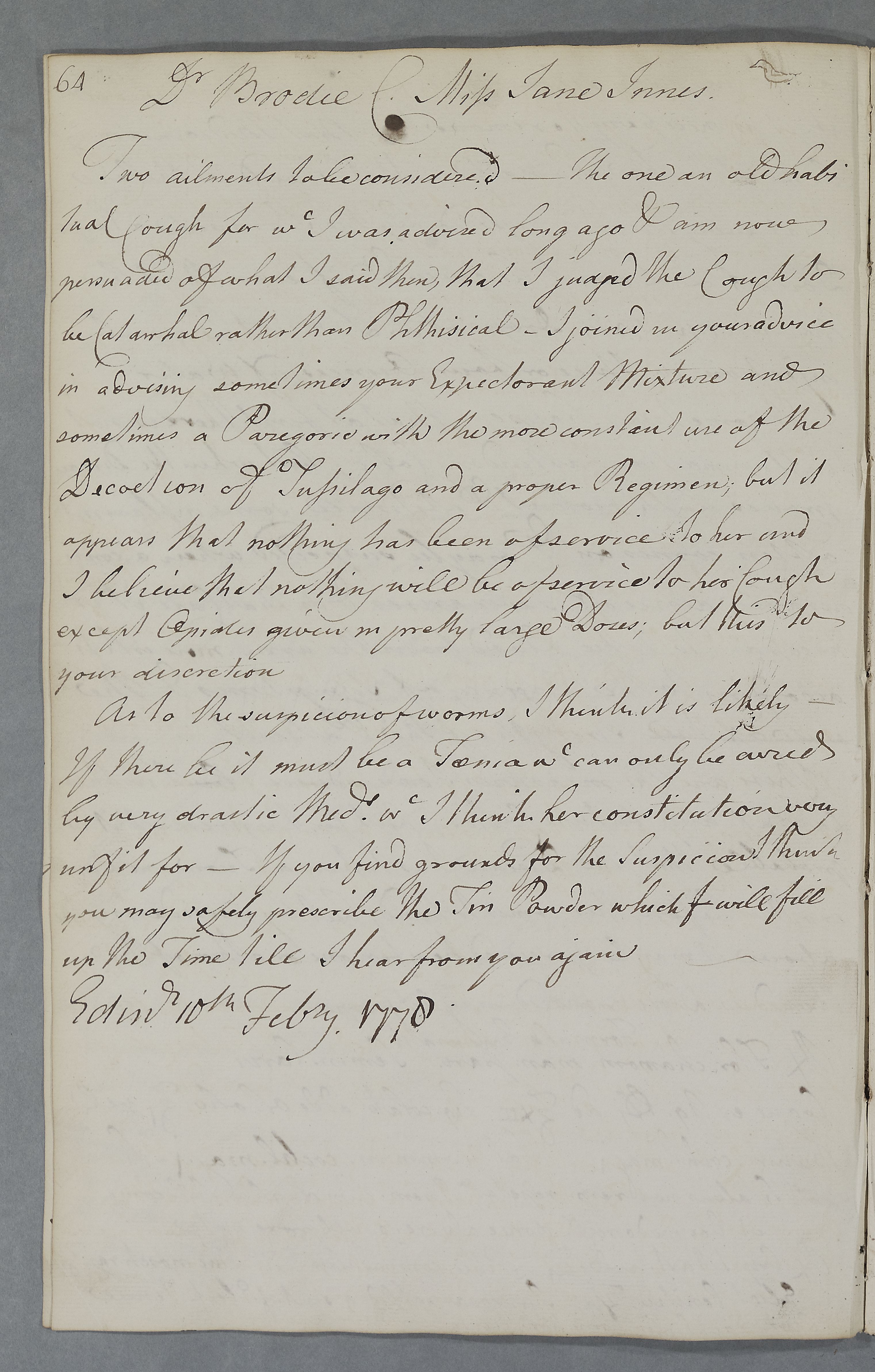 The Cullen Project | [ID:4214] From: Dr William Cullen (Professor ...