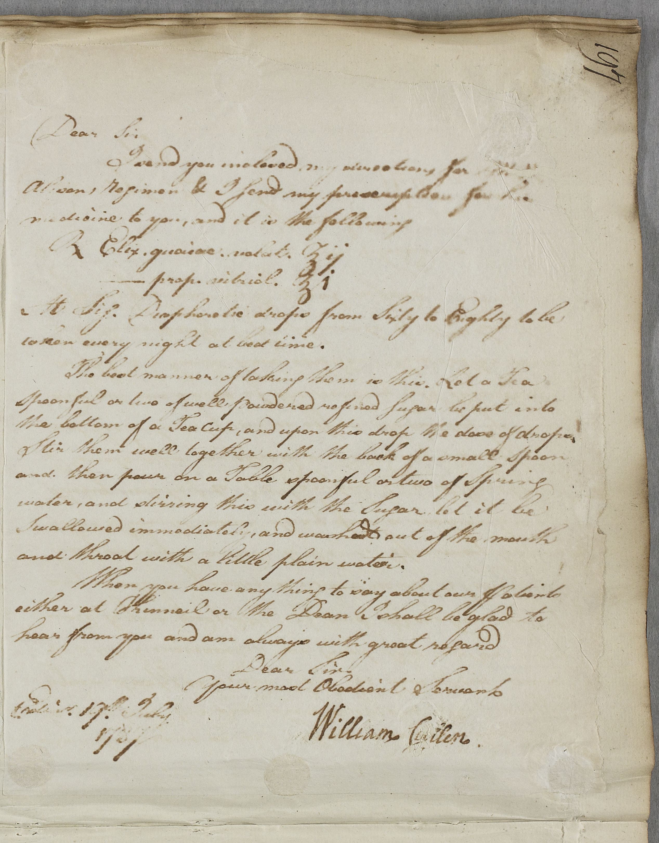 The Cullen Project | [ID:5489] From: Dr William Cullen (Professor ...